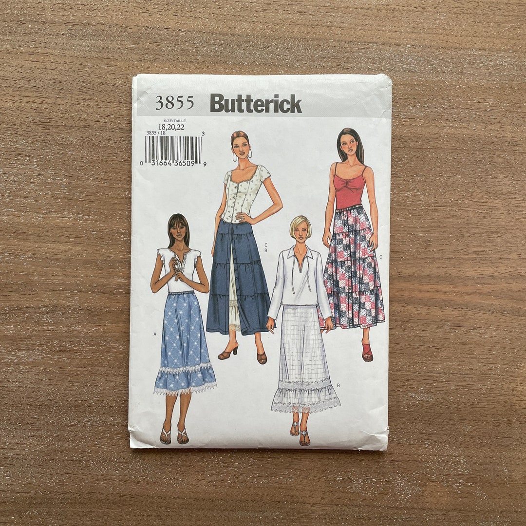 Butterick 3855 - Printed Sewing Pattern for Skirts, With Flounce or ...