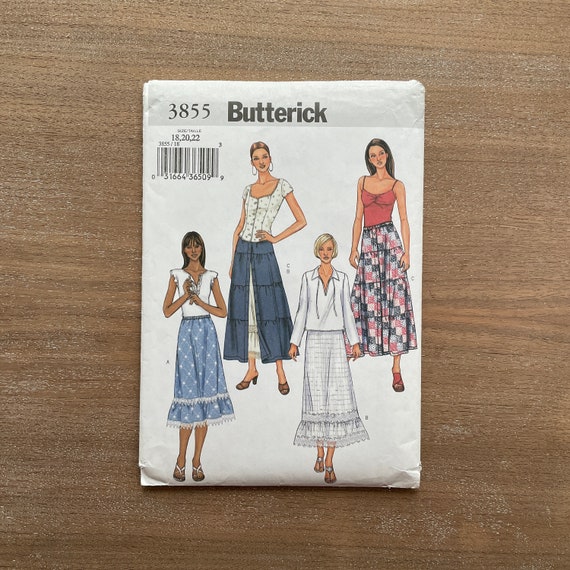 Butterick 3855 Printed Sewing Pattern for Skirts With - Etsy