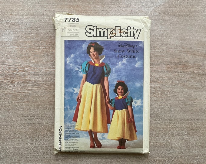 Simplicity 7735 80s Sewing Pattern for Misses Snow White Costume Walt ...