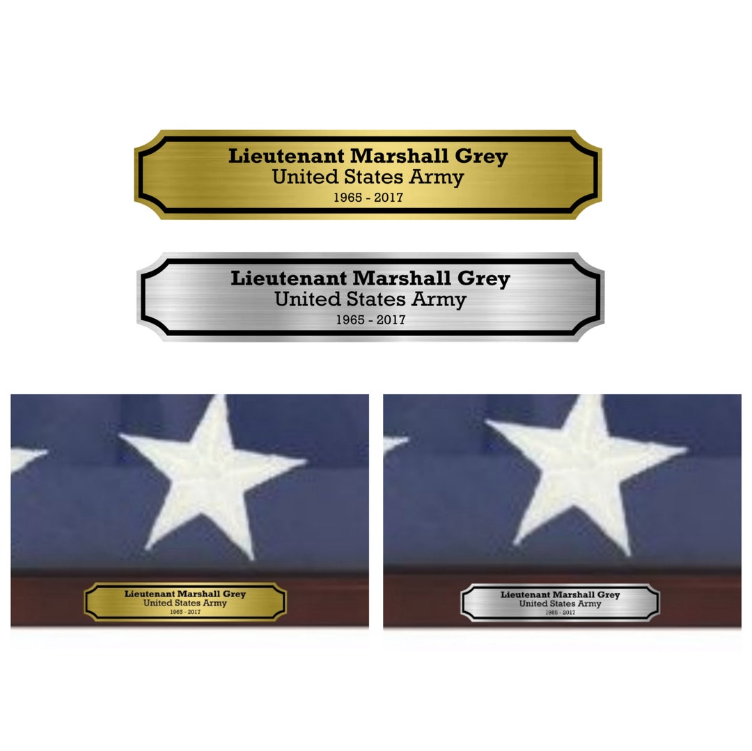 Custom Name Plate/name Tag for Military Veteran Burial Flag Case ...