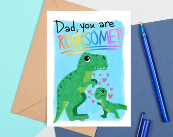 Roarsome Dad Card | Etsy