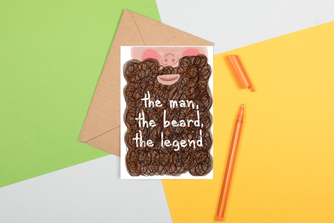 The Man, the Beard, the Legend A6 Greeting Card - Etsy