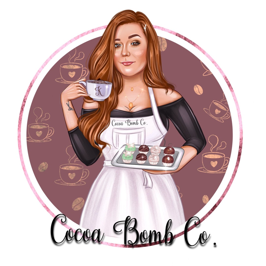 Baking Logo,food Logo ,mixer Logo, Custom Baker Character Logo, Round ...