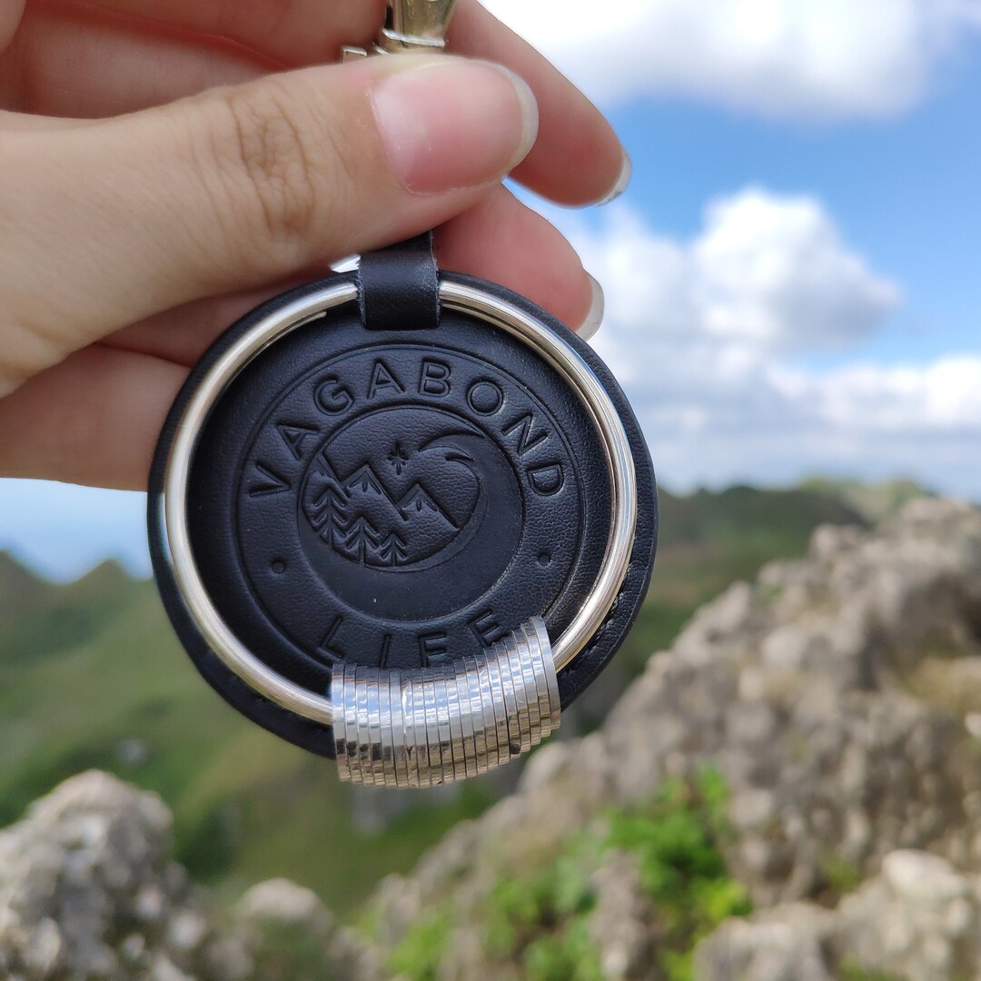 Country Visited Keychain, Black Vegan Travel Keyring for Country ...