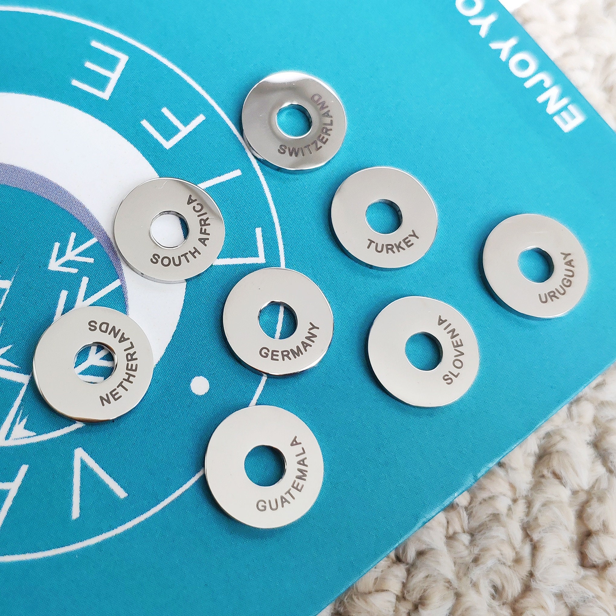 Country Travel Token for Travel Keychains Personalised | Etsy