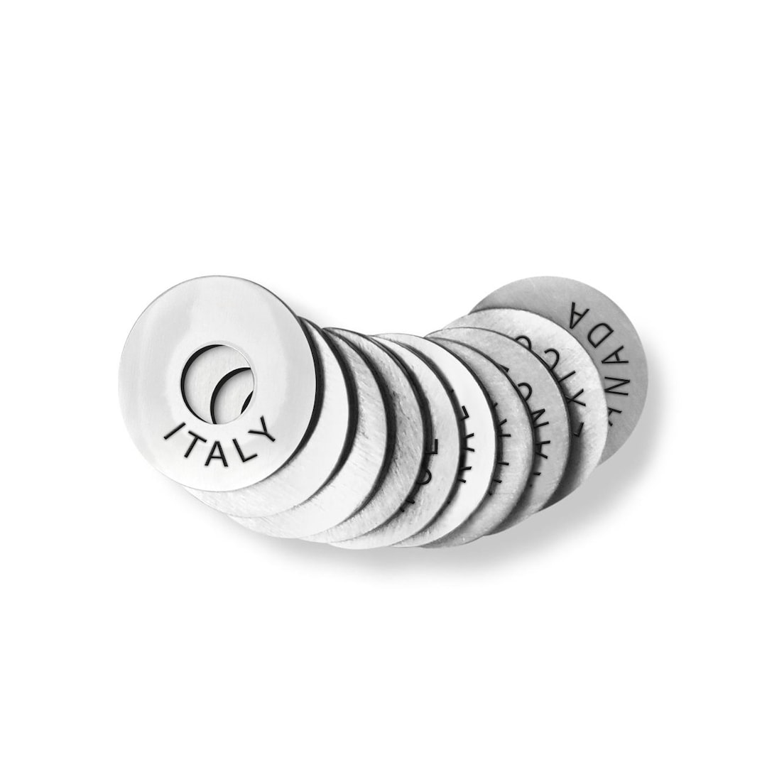 Engraved Country Name Tags: Stainless Steel Travel Rings - Etsy