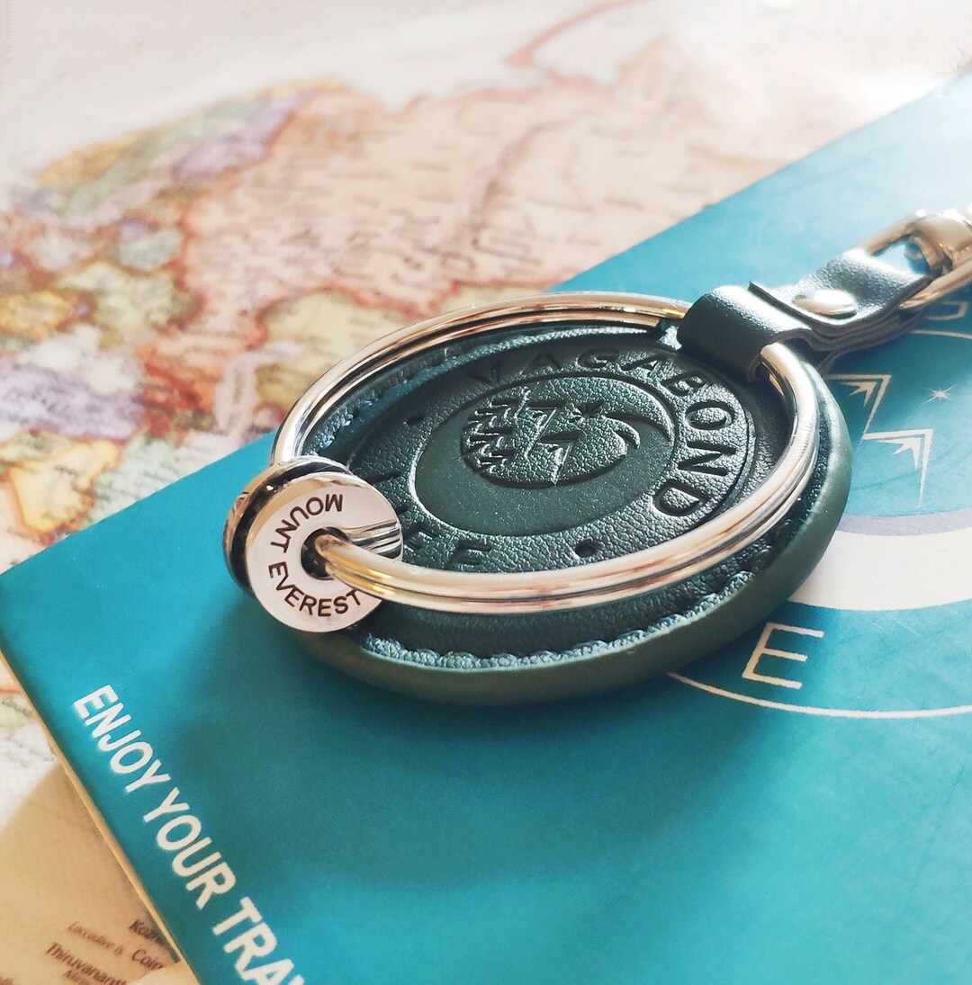 Green Vegan Traveler Keychain, Travel Keyring, Travel Gift, Travel ...