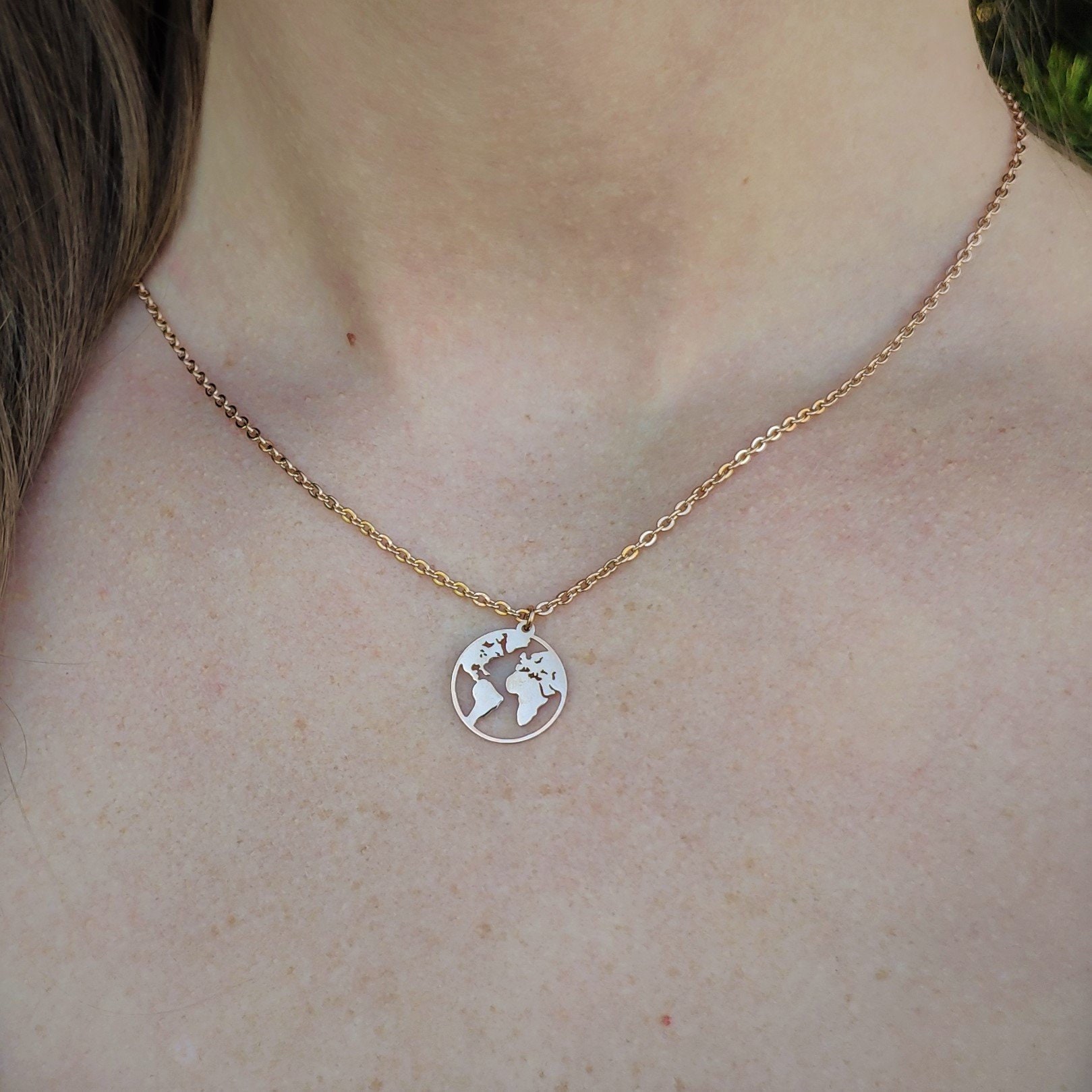 World Map Necklace Globe Necklace Earth Necklace Map | Etsy