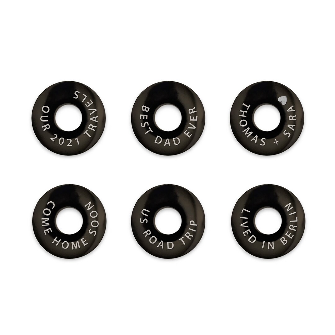 Black Custom Travel Token for Travel Keychains, Personalised Engraved ...