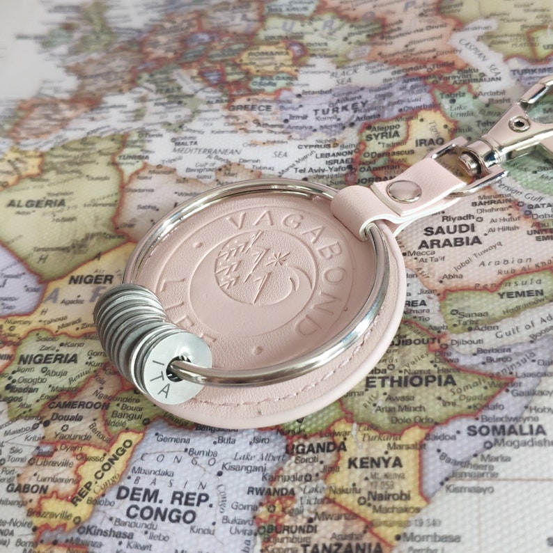 Traveler Keyring Pink Country Visited Clip Travel Keychain - Etsy