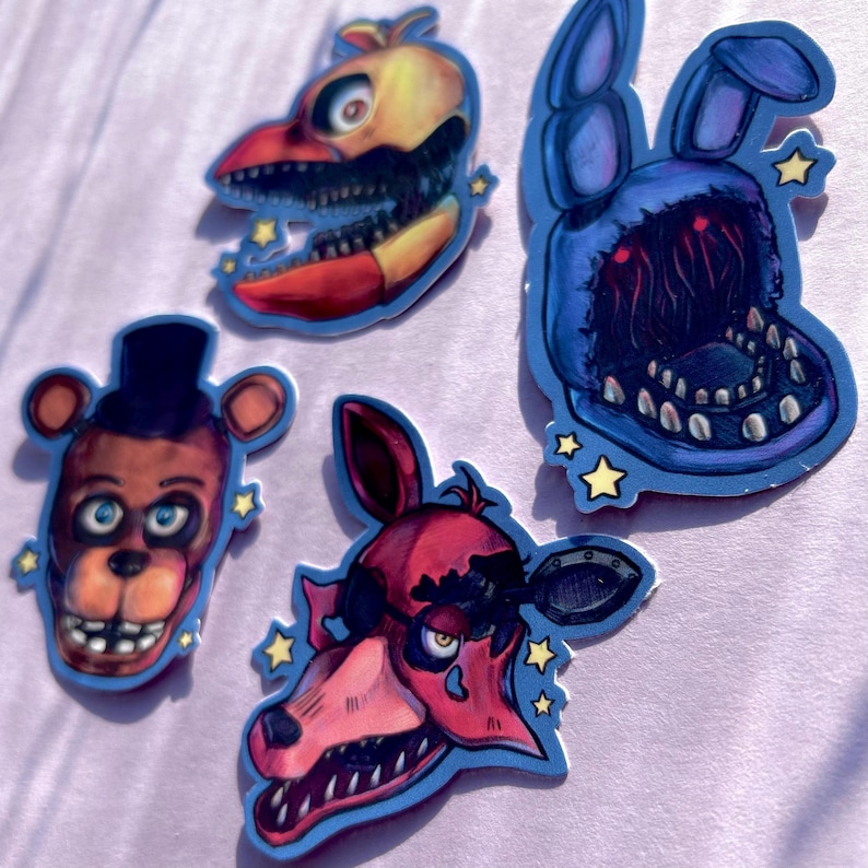 FNAF~ Withered Animatronics Glossy Vinyl Stickers - Etsy