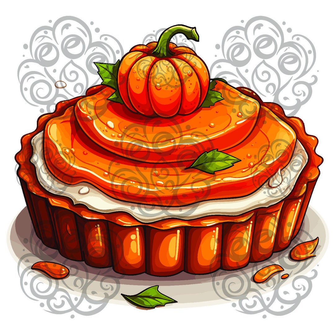 Fall Pumpkin Pie, Thanksgiving- Png, Svg, Eps, Jpeg Clipart Vector ...