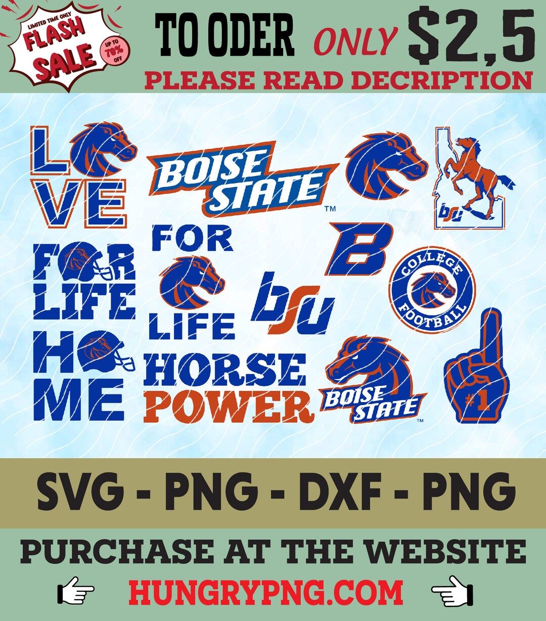 Boise-state-broncos Football Team Svg Boise-state-broncos - Etsy