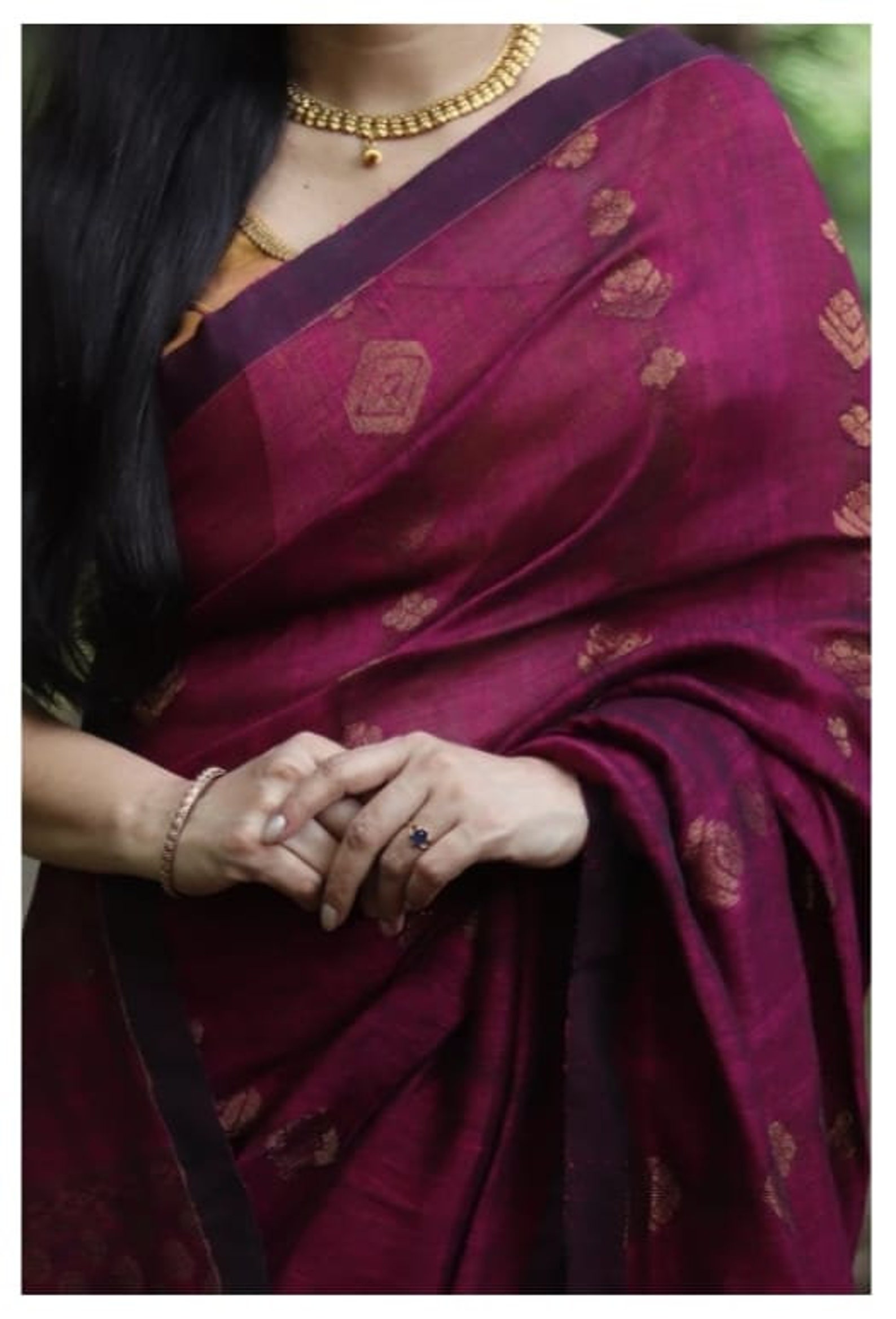 Pure Linen Hand Loom ,handwork Saree for Indian Ethnic Women Wear ...