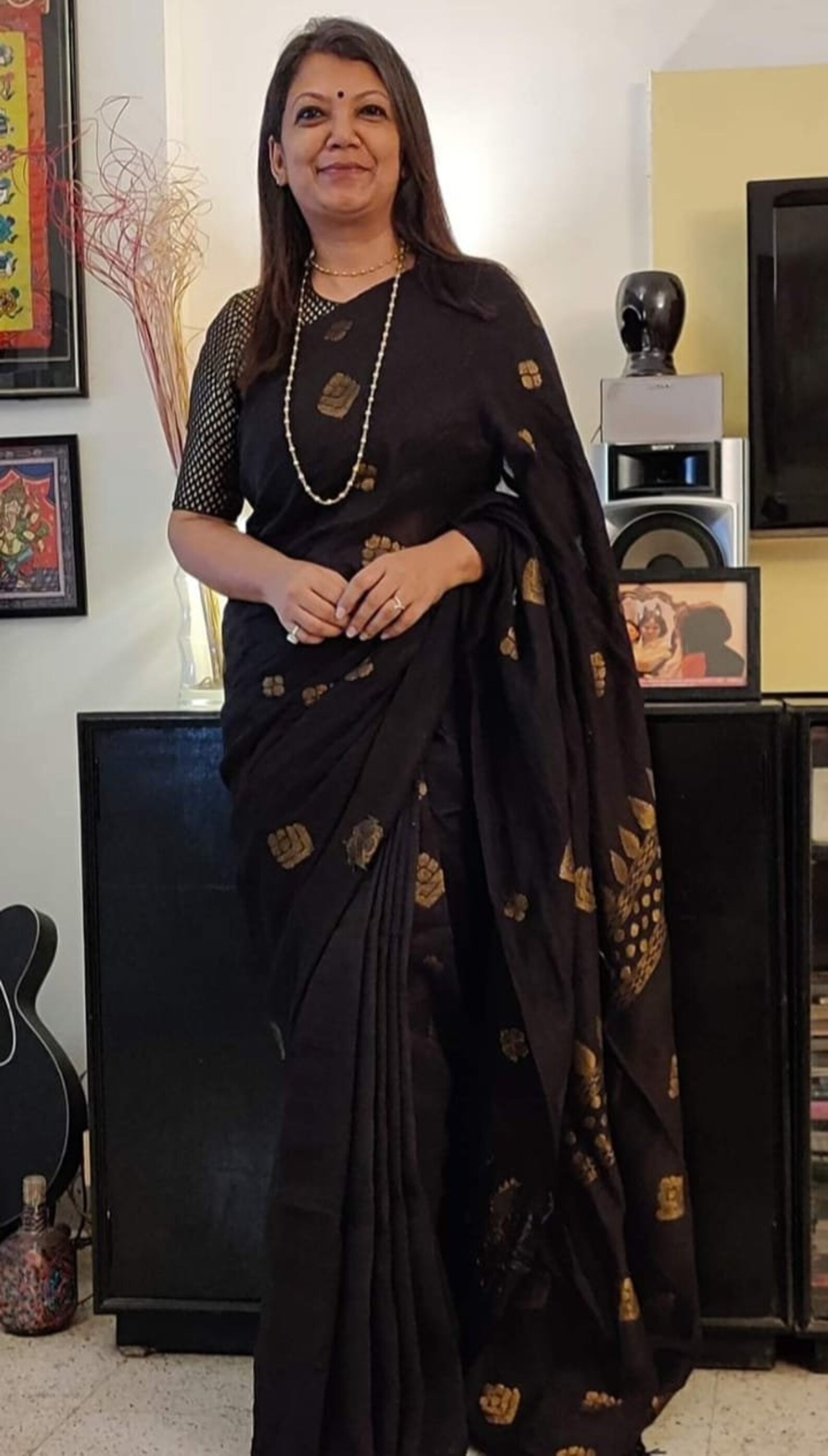 Pure Linen Hand Loom ,handwork Saree for Indian Ethnic Women Wear ...