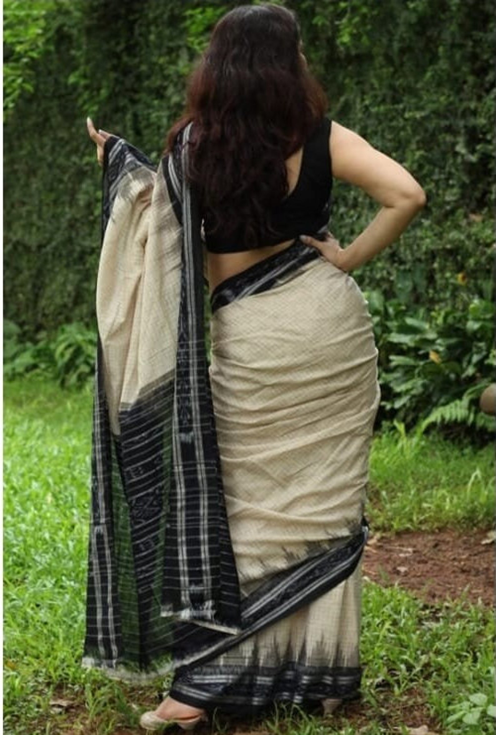 Original Katki Sambalpuri Ikkat Saree / Soft Cotton off White ...