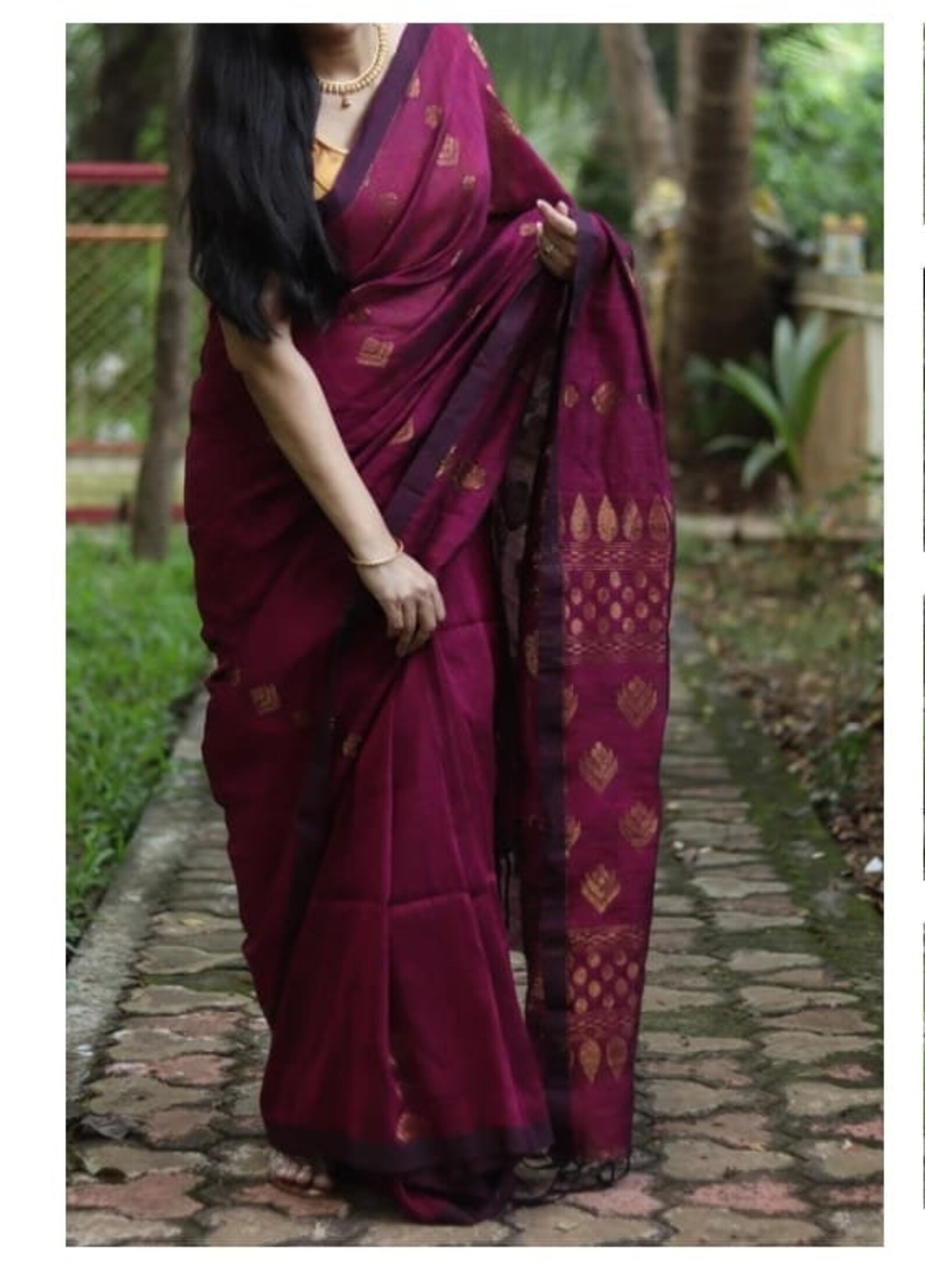 Pure Linen Hand Loom ,handwork Saree for Indian Ethnic Women Wear ...