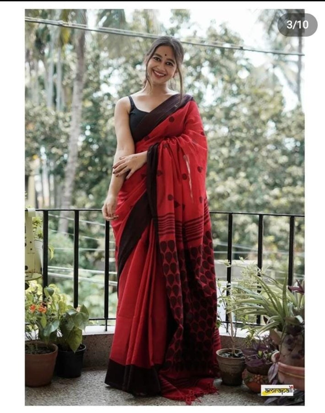 Bengal's Handloom Pure Cotton Saree Traditional Saree Soft Saree red ...