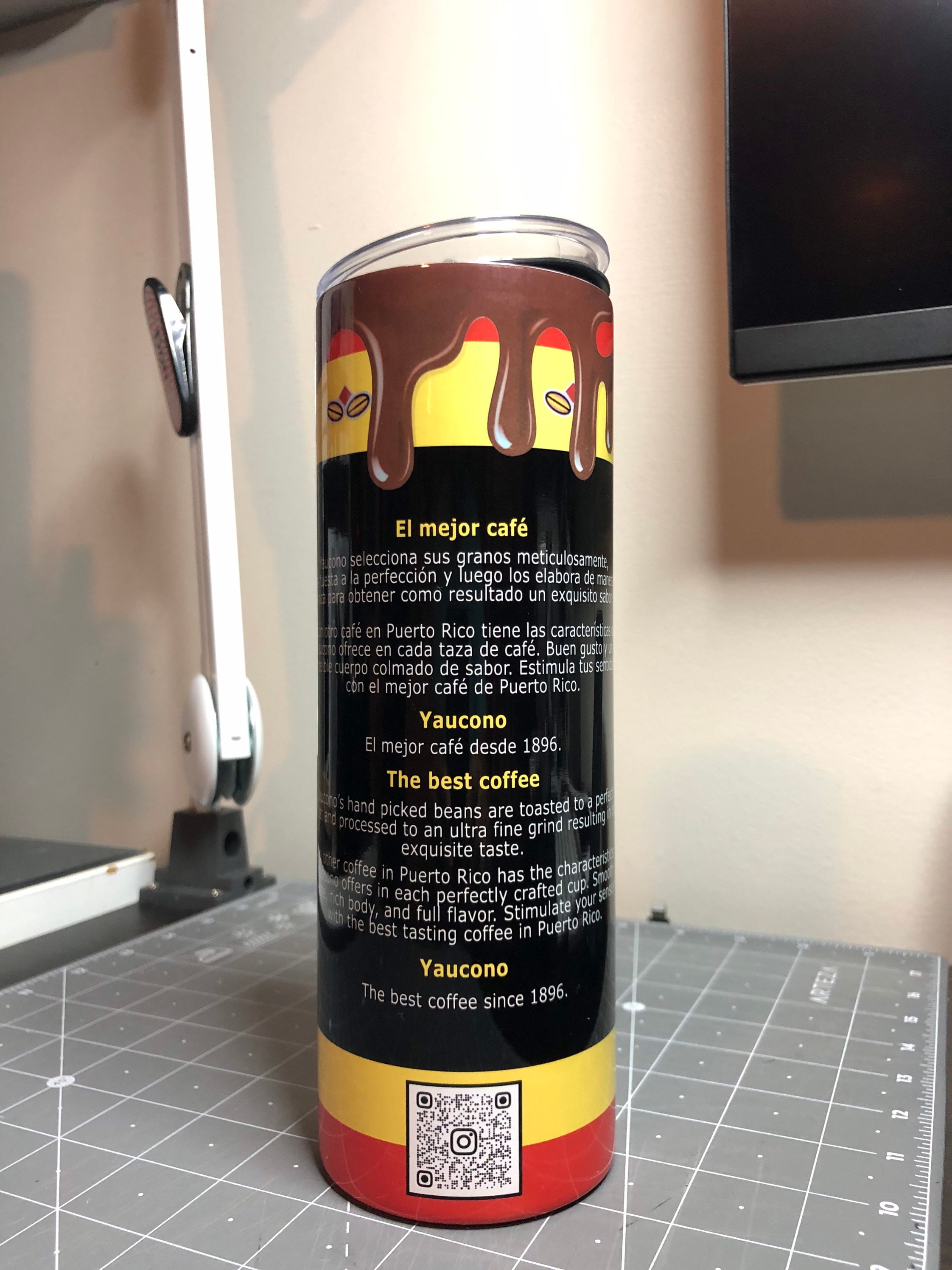 20oz Straight Tumbler Coffee Cafe Drip PR Puerto Rico Boricua Yaucono ...