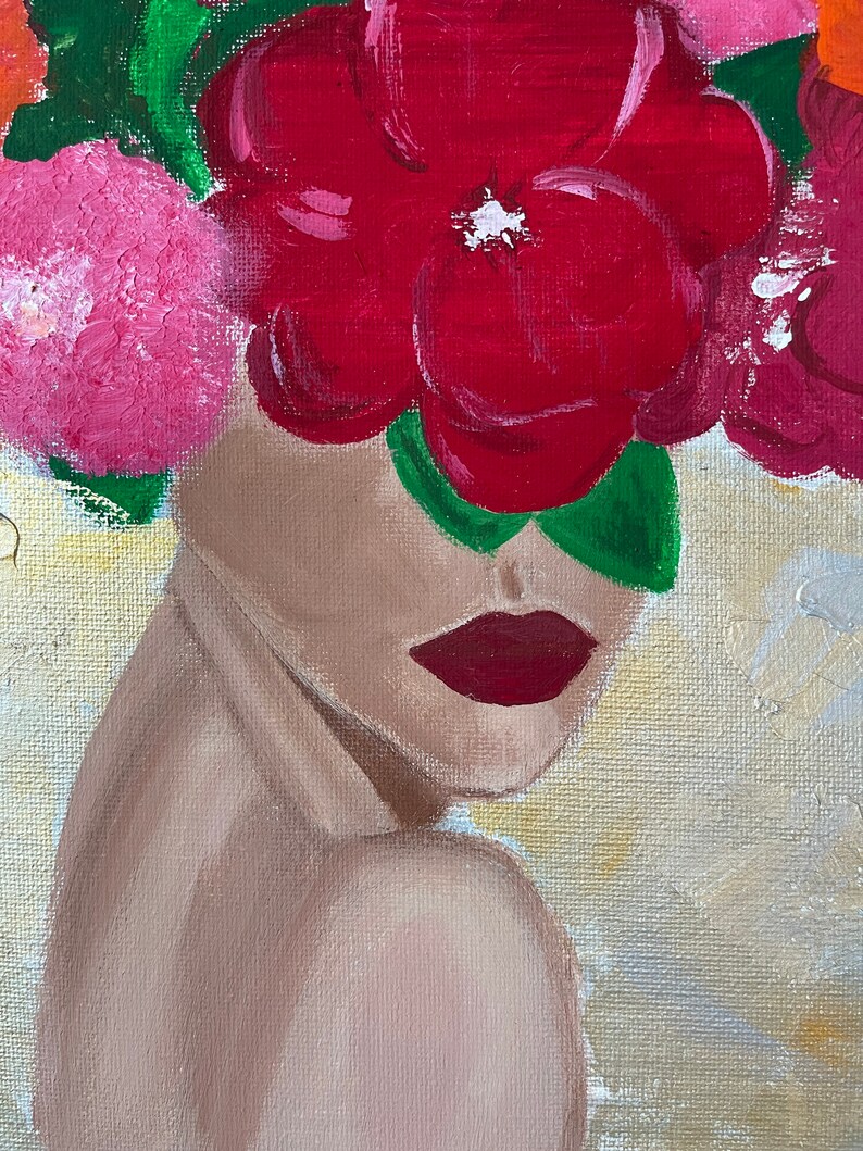 Acrylic Drawing Interior Picture Artwork Flowers - Etsy