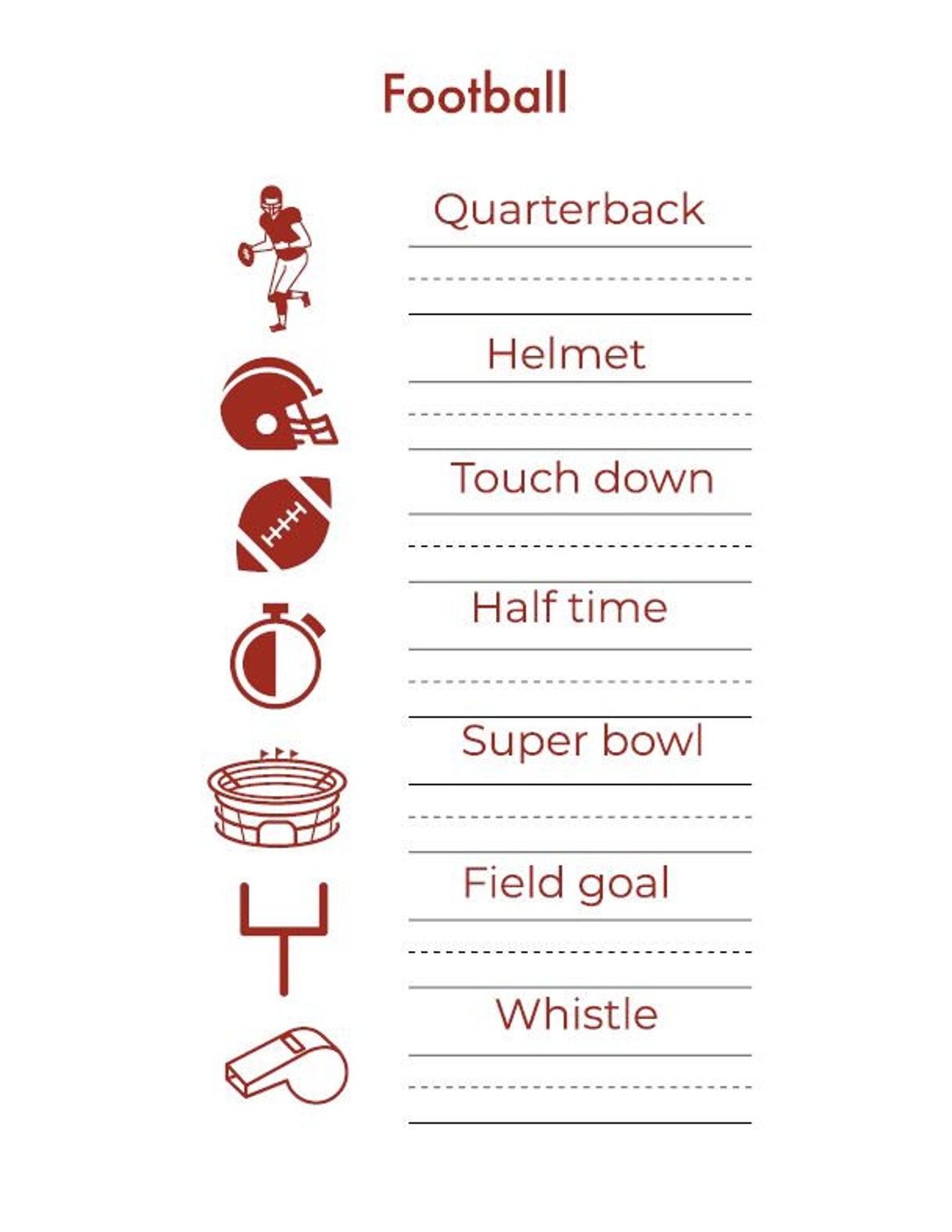 Handwriting Practice 7 Worksheets for Kids Sports Theme | Etsy