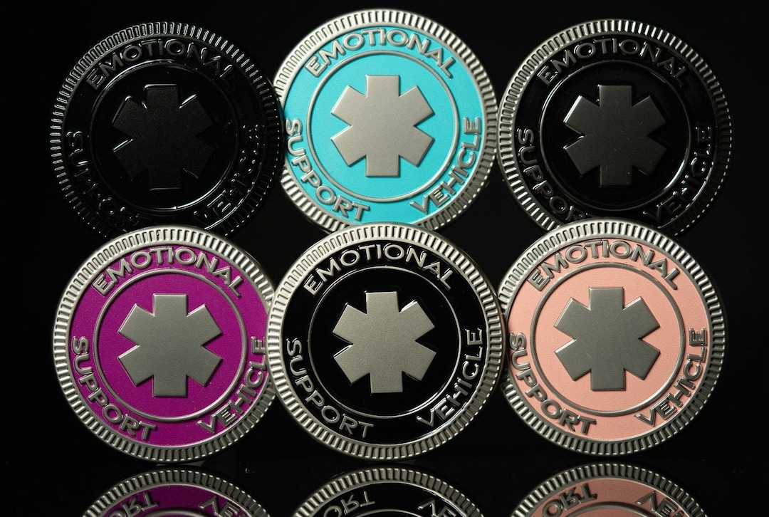 Emotional Support Vehicle Badge Metal Badge - Etsy
