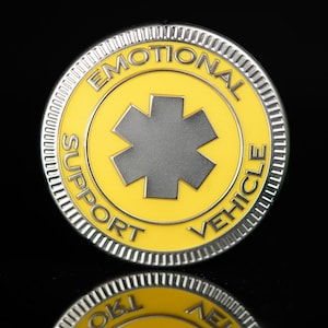 Emotional Support Vehicle Badge | Metal Badge | Multiple Colors - Etsy