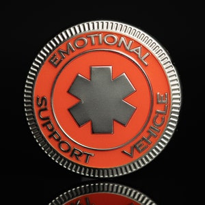 Emotional Support Vehicle Badge | Metal Badge | Multiple Colors - Etsy