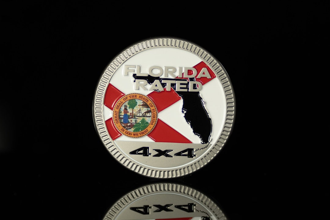 Florida Rated | Metal Badge | Matte Silver or Matte Black - Etsy