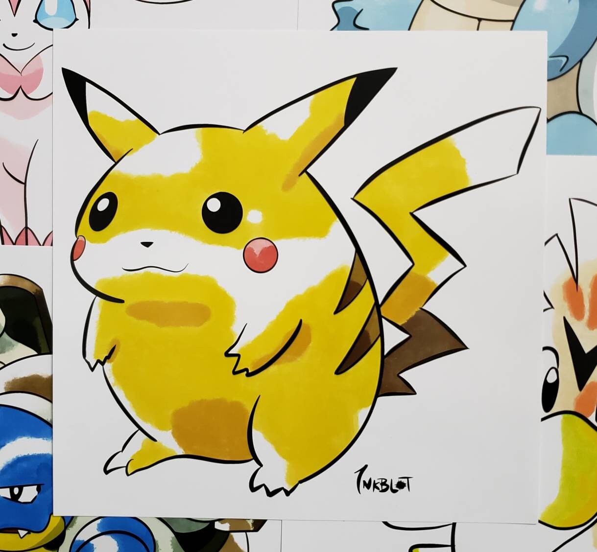 Dibujo de arte inspirado en Pokemon Pikachu - Etsy España