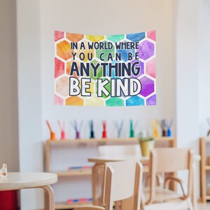 Be Kind Classroom Tapestry | Retro School Décor | Elementary Teacher ...