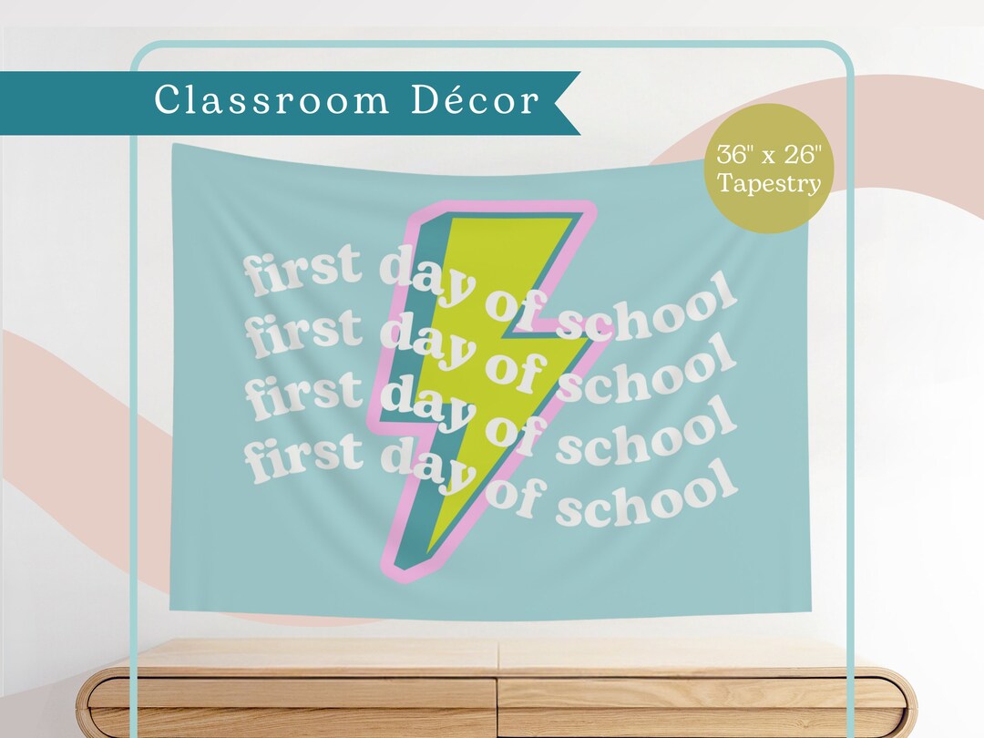 First Day of School Banner | Classroom Backdrop | Elementary School ...