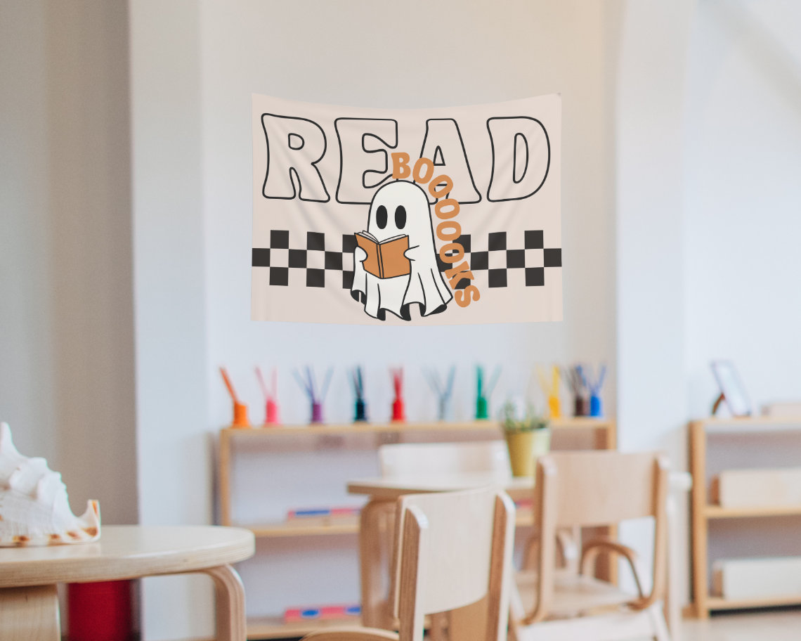 Read Books Halloween Classroom Tapestry | Fun, Retro, Fall Classroom ...