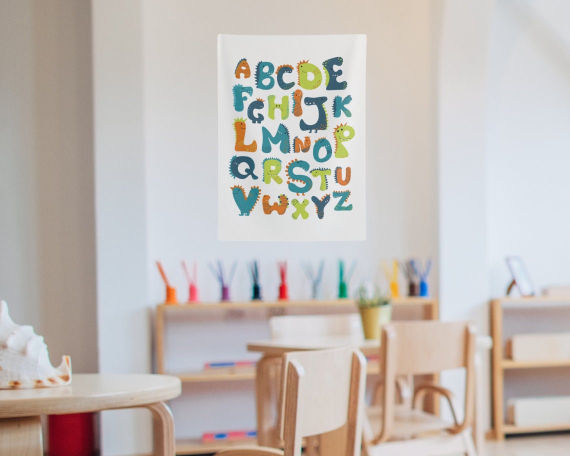 Alphabet Dinosaur Classroom Tapestry | Elementary School Decor ...