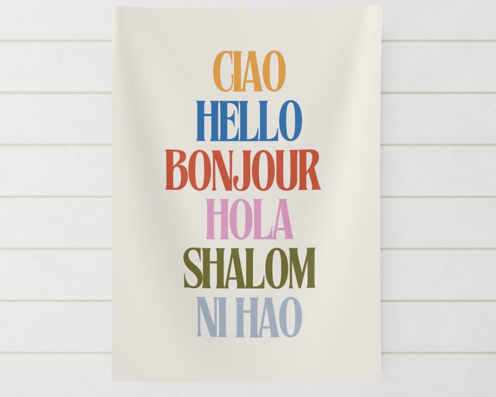 Hello in Different Languages Classroom Tapestry | Fun, Print Décor ...