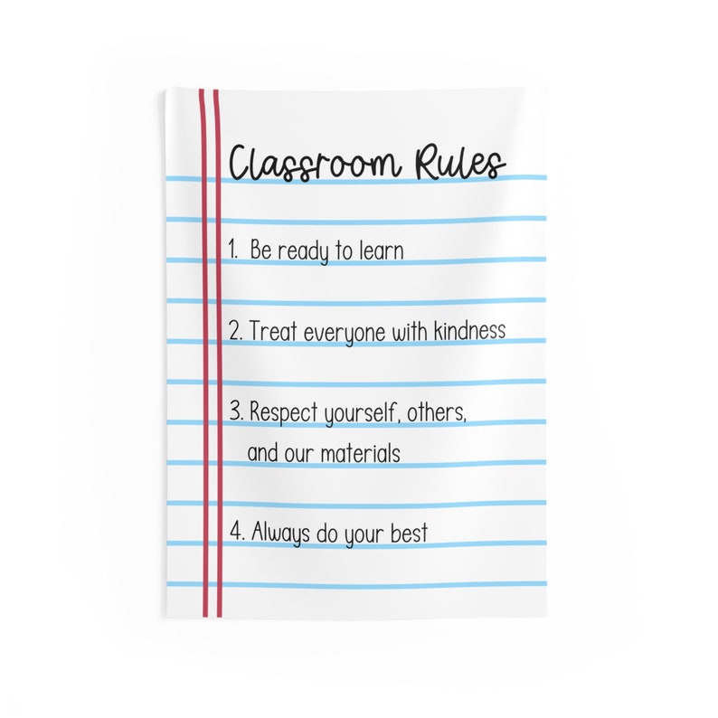 Classroom Rules Notebook Tapestry Elementary School Décor Middle School ...