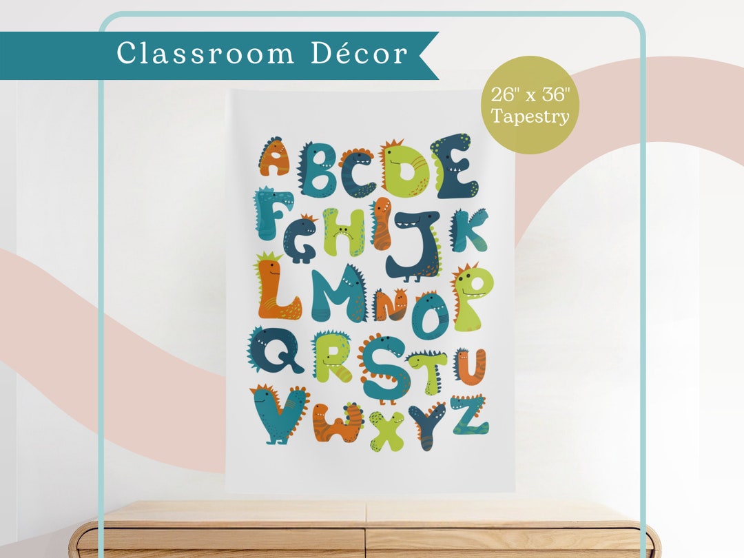 Alphabet Dinosaur Classroom Tapestry | Elementary School Decor ...