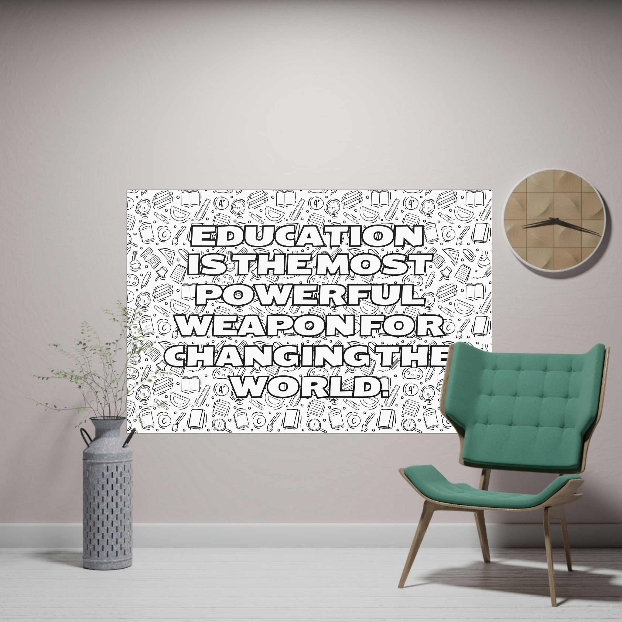 Giant Classroom Coloring Page Education Poster School Classroom Decor ...