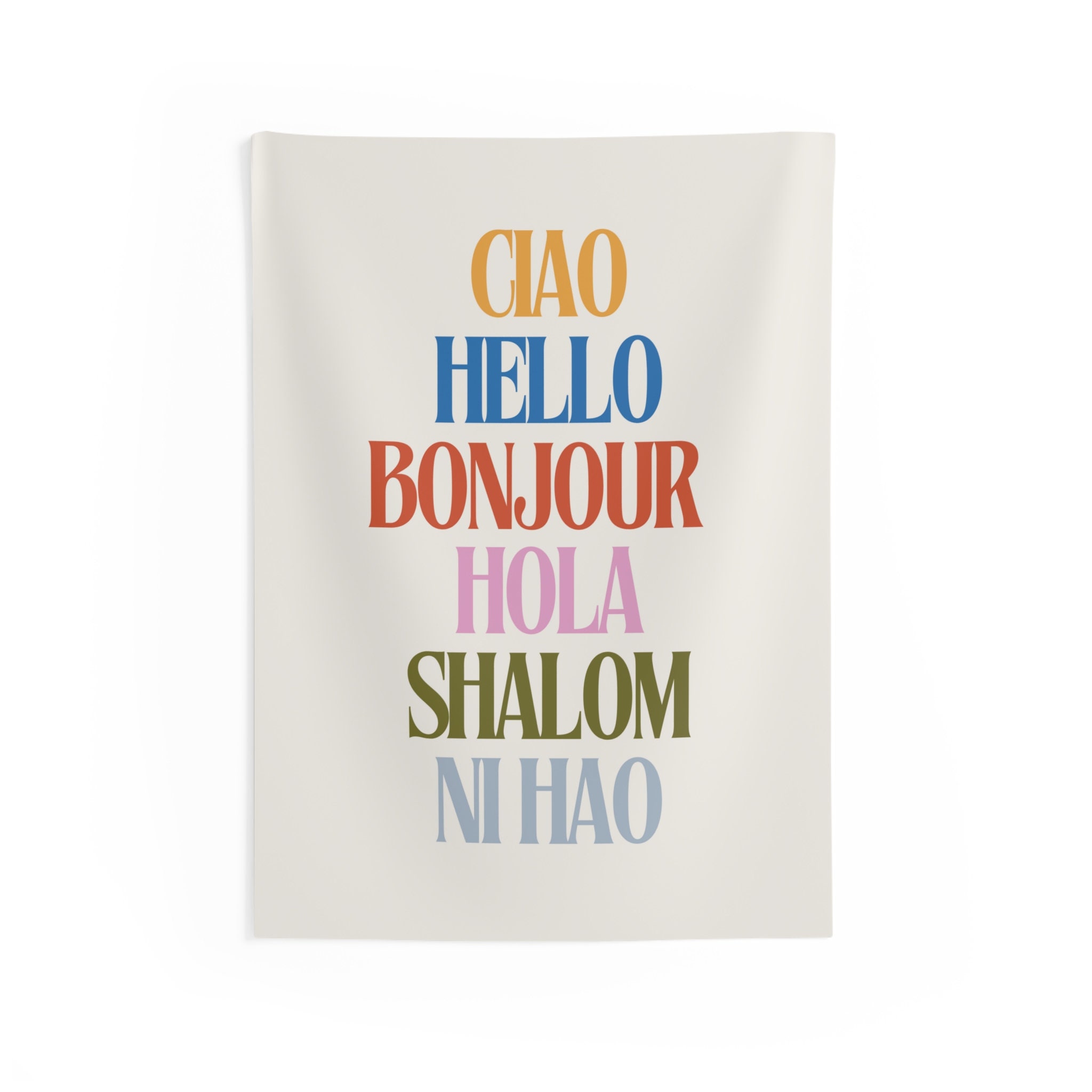 Hello in Different Languages Classroom Tapestry | Fun, Print Décor ...