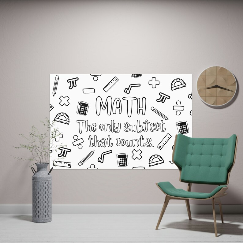Giant Math Coloring Page | School Classroom Poster - Etsy