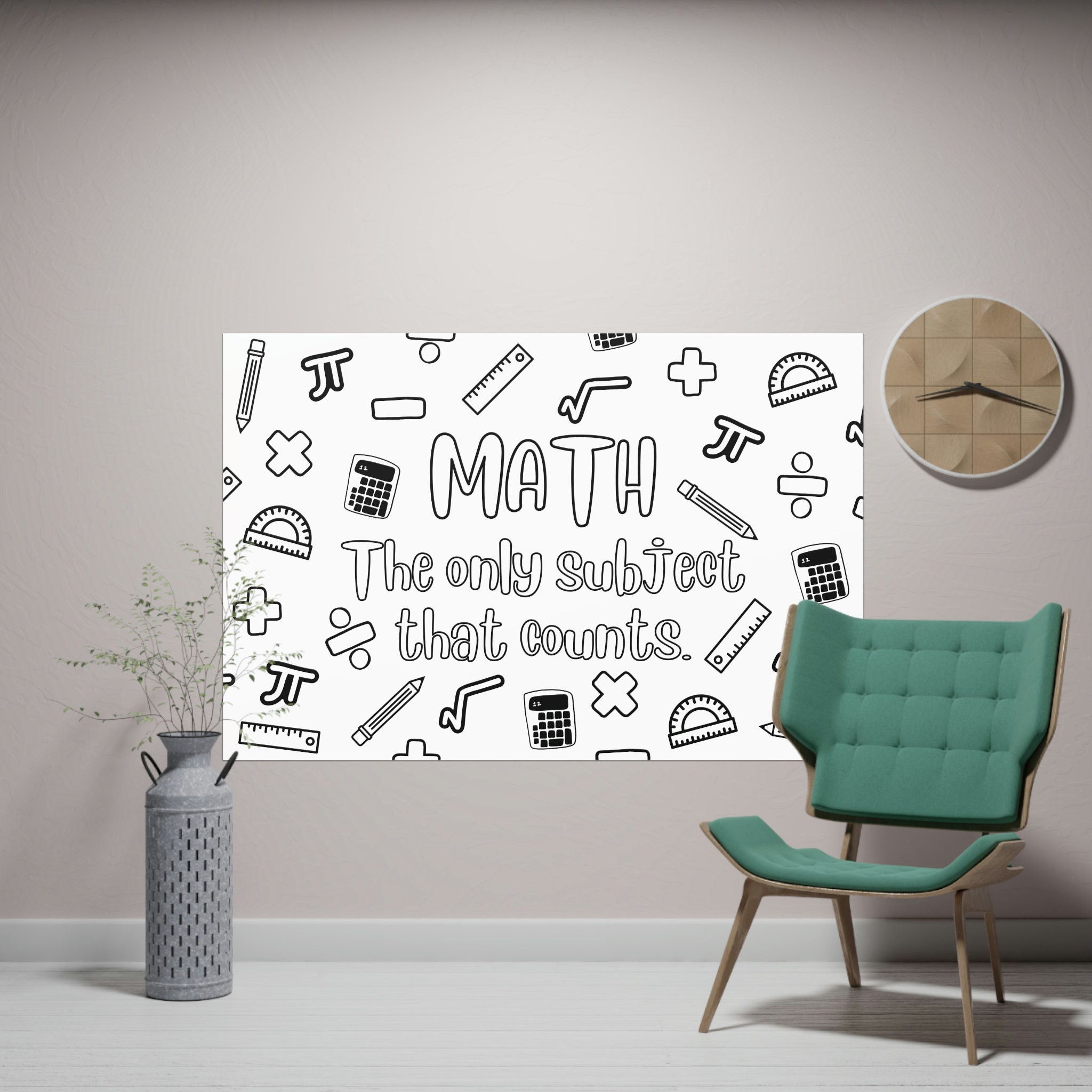 Giant Math Coloring Page | School Classroom Poster - Etsy