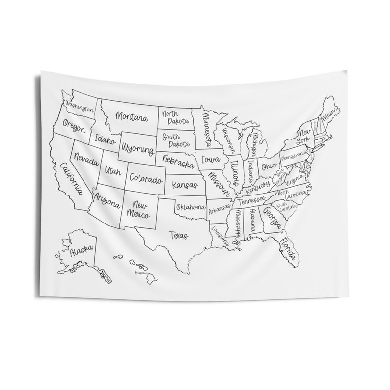 United States of America Map Classroom Tapestry | History + Social ...