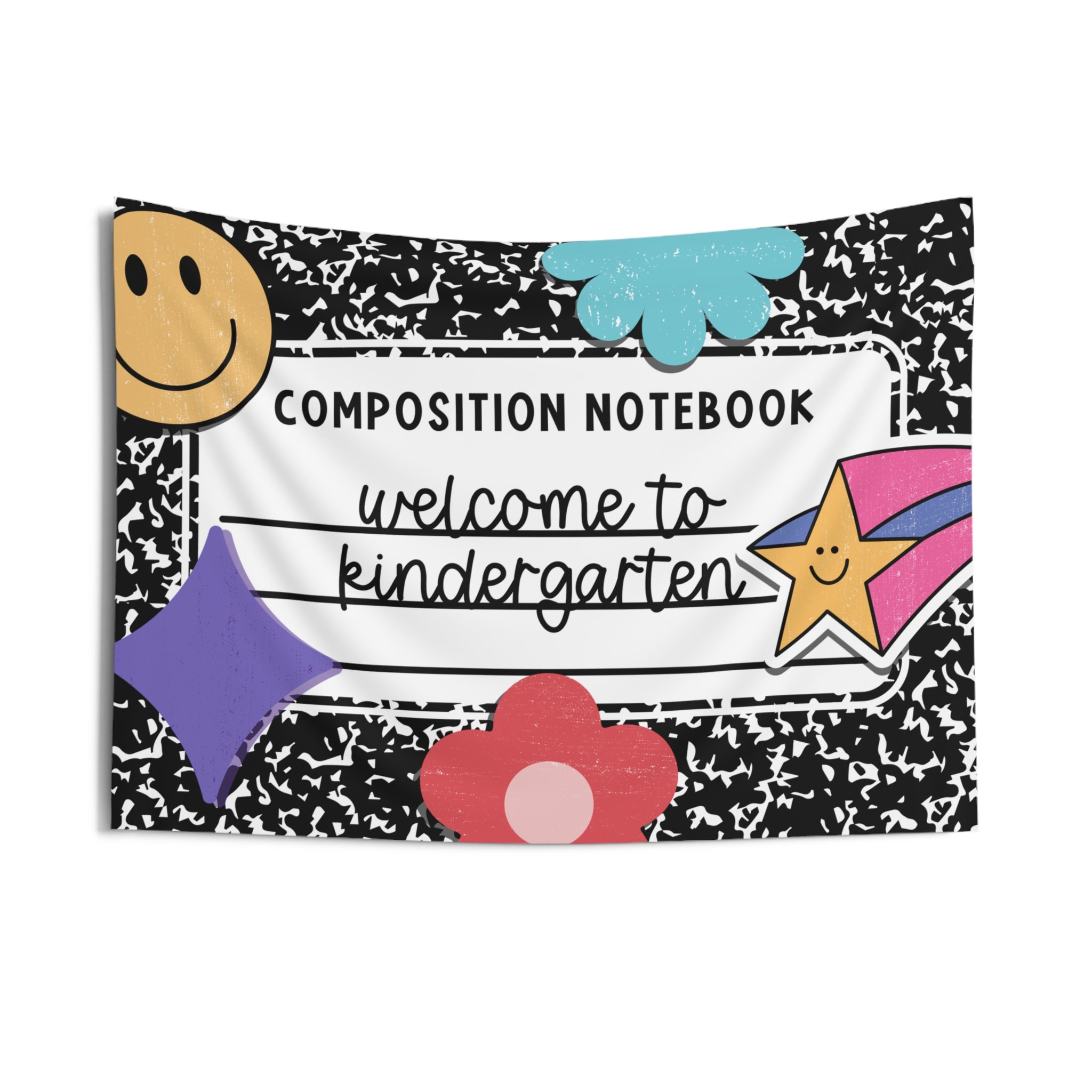 Welcome to Kindergarten Composition Notebook Classroom Tapestry Retro ...