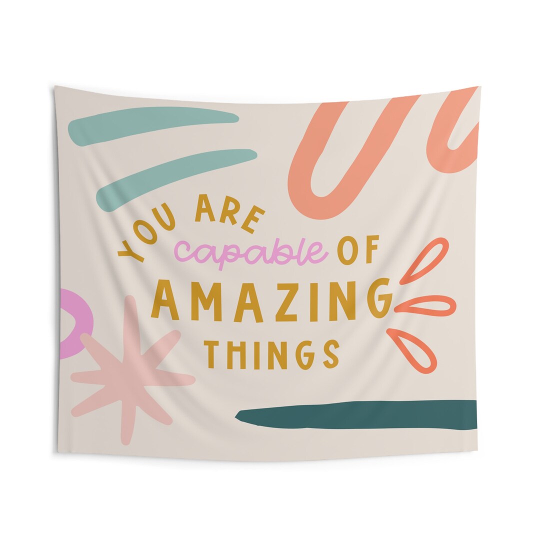LARGE You Are Capable of Amazing Things Classroom Tapestry | Elementary ...
