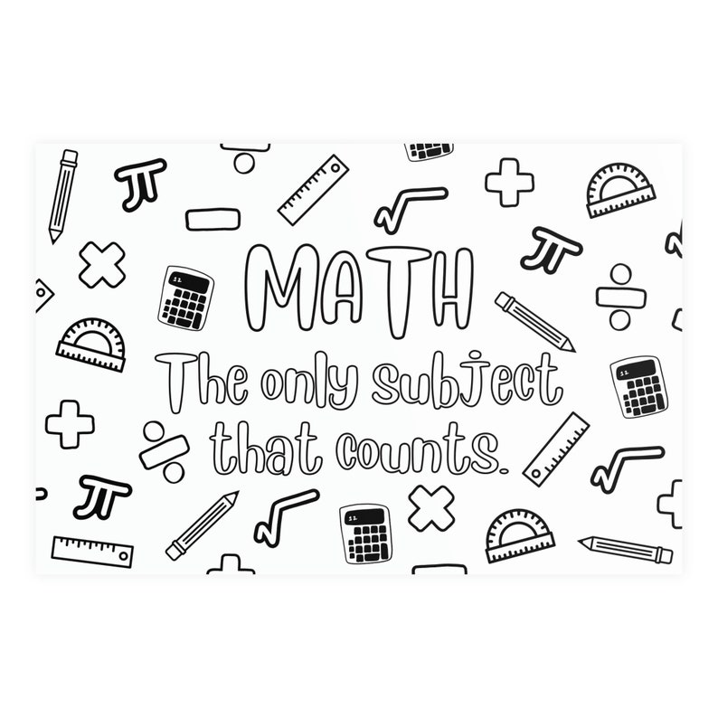 Giant Math Coloring Page | School Classroom Poster - Etsy