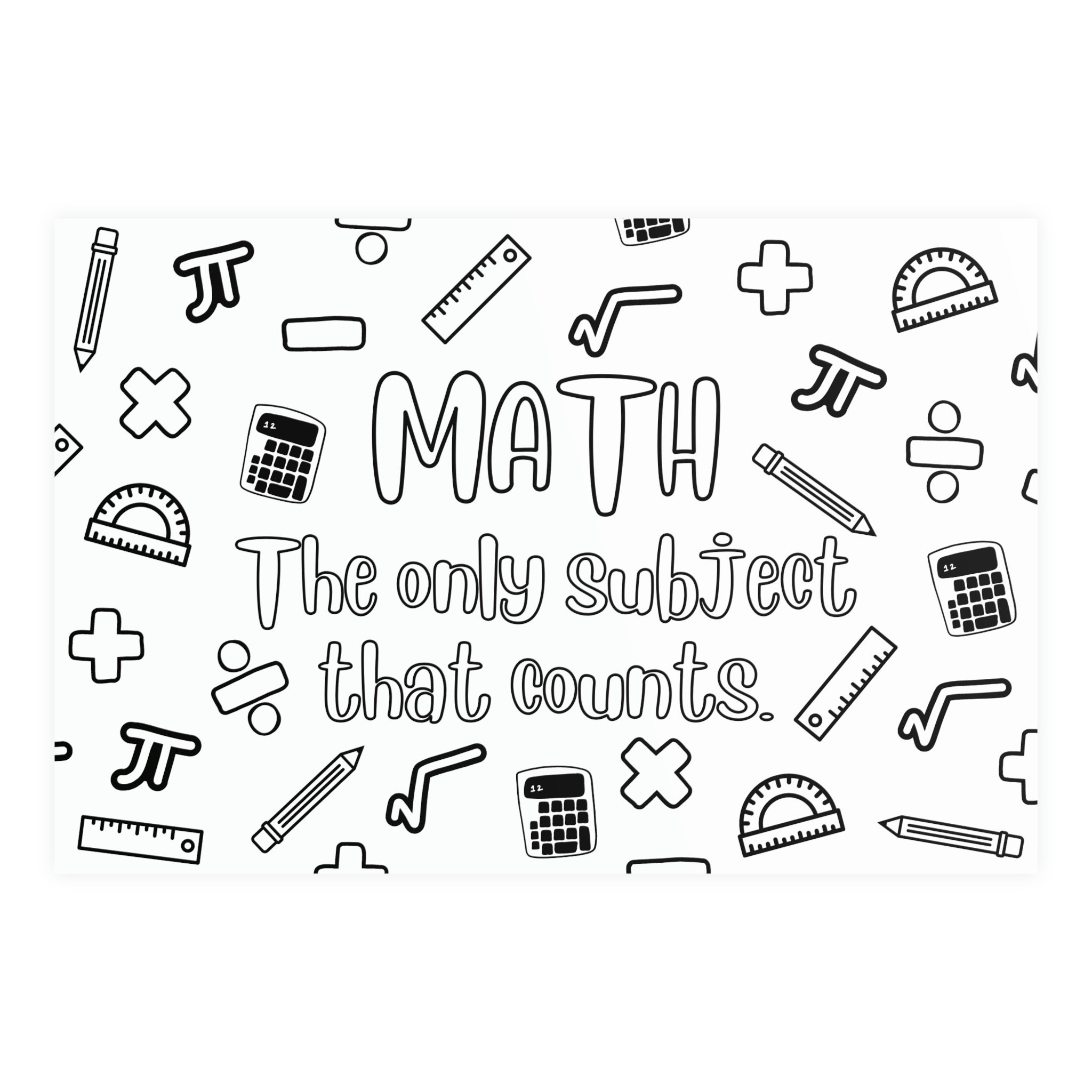 Giant Math Coloring Page | School Classroom Poster - Etsy