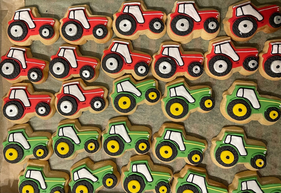 Tractor Biscuits -luxury Iced Biscuits/cookies - Etsy UK