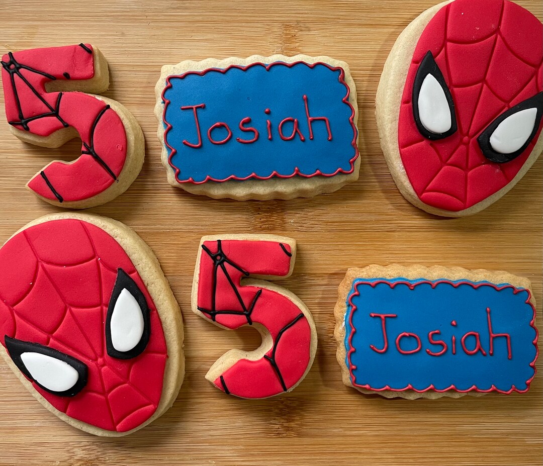 Spiderman - Luxury Novelty Iced Biscuits/cookies - Etsy