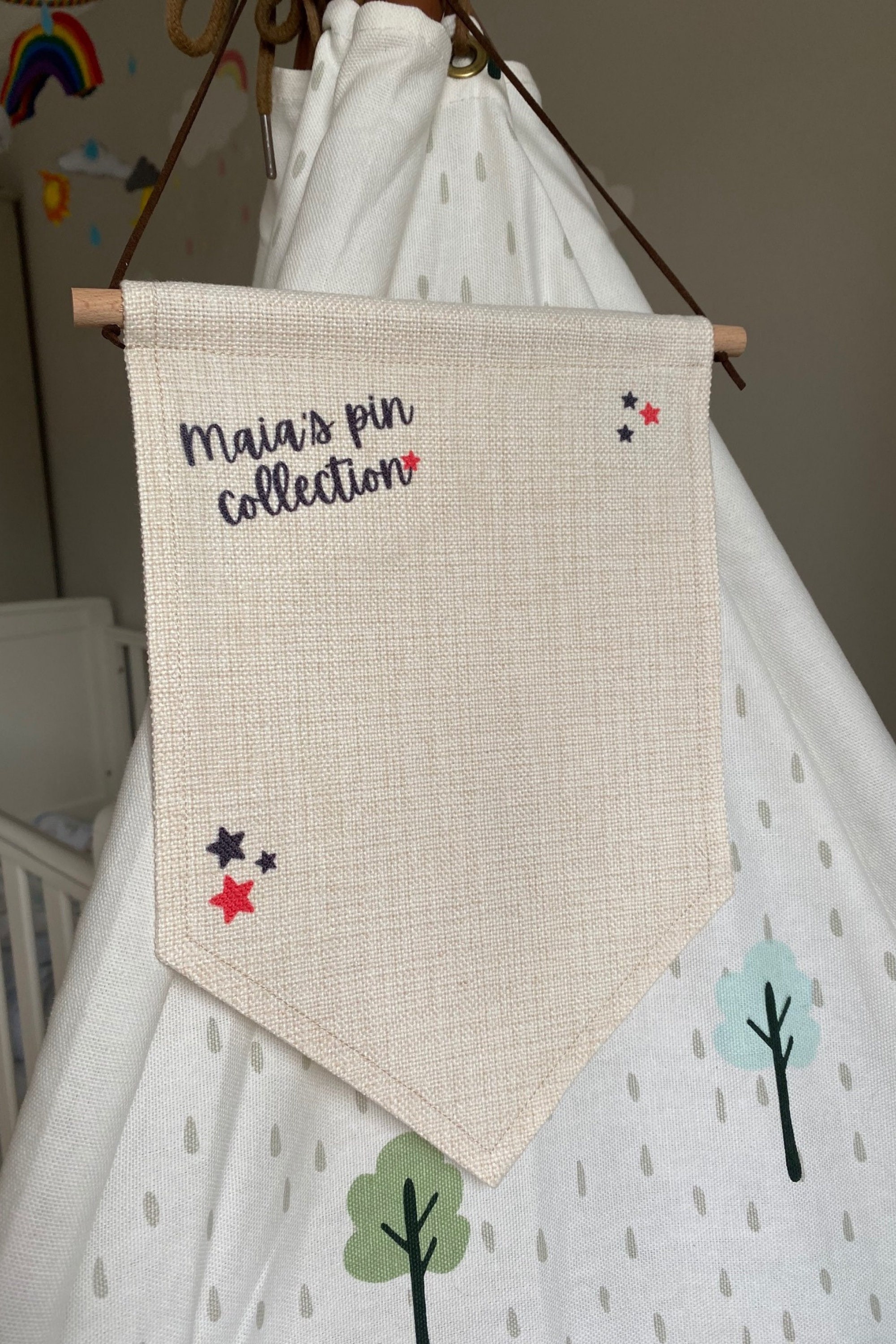 Pin Badge Display Personalised Pennant Banner Enamel Pin - Etsy UK