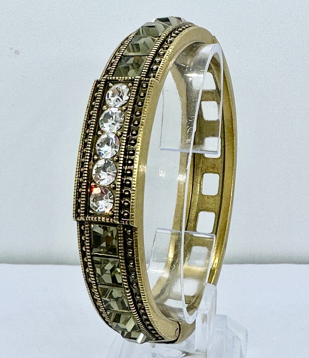Vintage Heidi Daus 2 Tone Crystal Gold Plated Bangle, in a Fantastic ...
